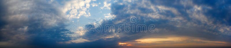 Panorama Sky. Beautiful Cloud in the Sunrise Sky Stock Photo - Image of ...