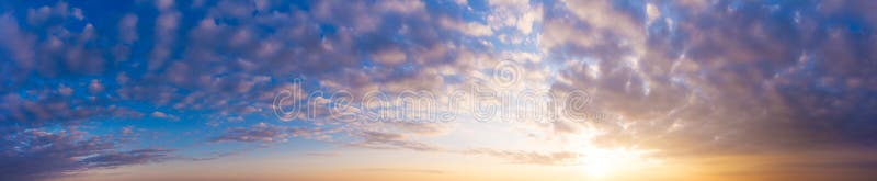 Panorama Sky. Beautiful Cloud in the Sunrise Sky Background. Sky ...
