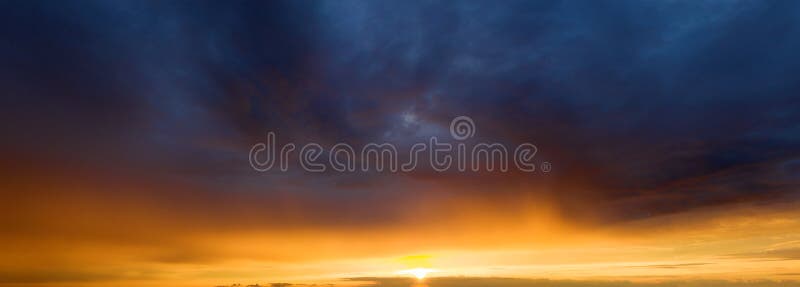 Panorama Sky. Beautiful Cloud in the Sunrise Sky Background Stock Image ...