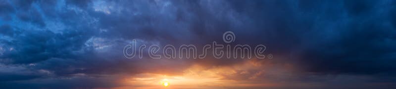 Panorama Sky. Beautiful Cloud in the Sunrise Sky Background Stock Image ...