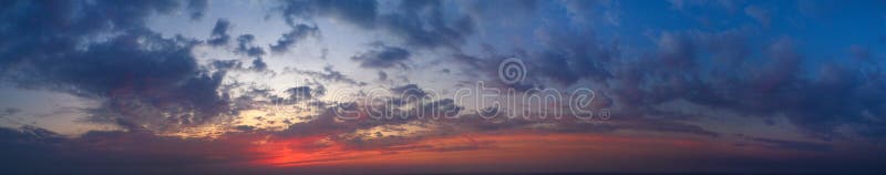 Panorama Sky. Beautiful Cloud in the Sunrise Sky Background. Sky ...