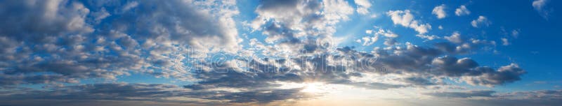 Panorama Sky. Beautiful Cloud in the Sunrise Sky Background Stock Photo ...