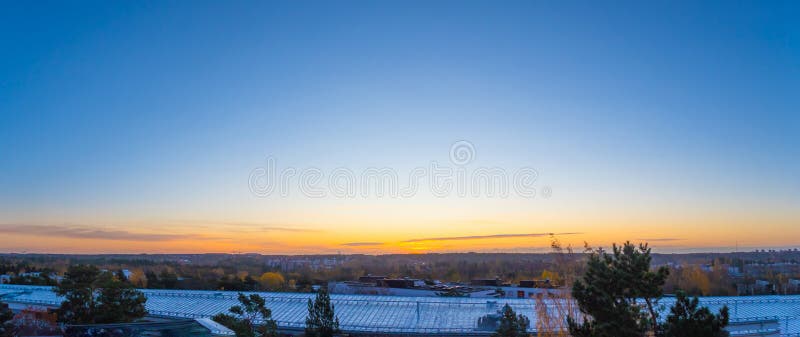 Panorama of Sky before Morning Sunrise; Blue Sky and Beautiful Morning ...