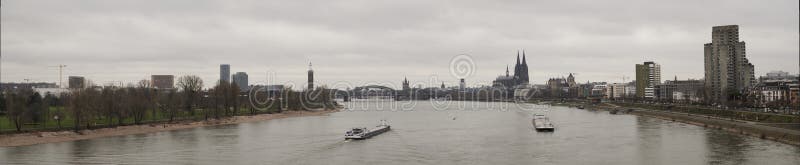 Panorama of the Skyline of Cologne with Cologne Cathedral Stock Image ...