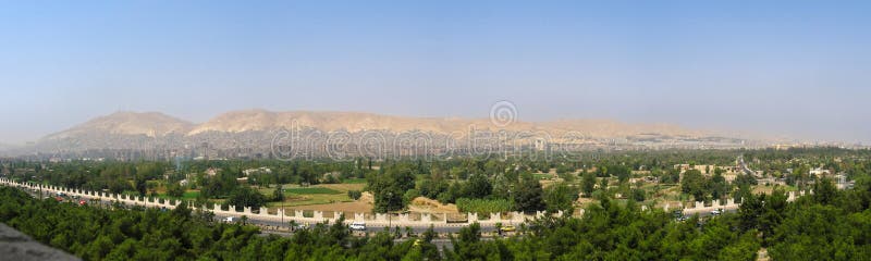 Panorama Skyline, Damascus, Syria - Mount Qasioun Stock Image - Image ...