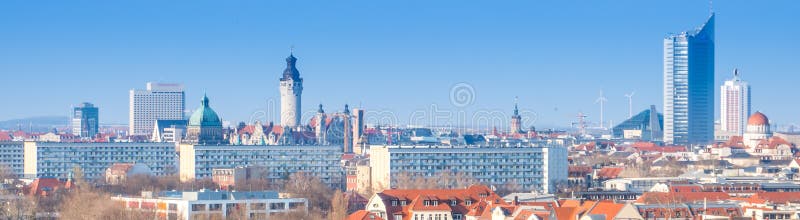 Panorama Skyline of Leipzig Saxony Stock Image - Image of saxon ...