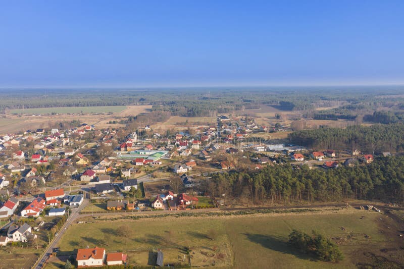 A Panorama of a Small Town Made from Above. Stock Photo - Image of ...