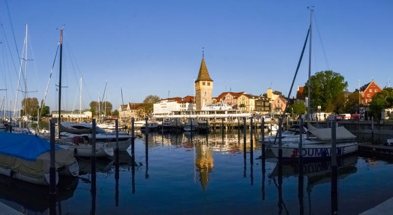 Panorama of the Small Town in the Morning Light Stock Image - Image of ...
