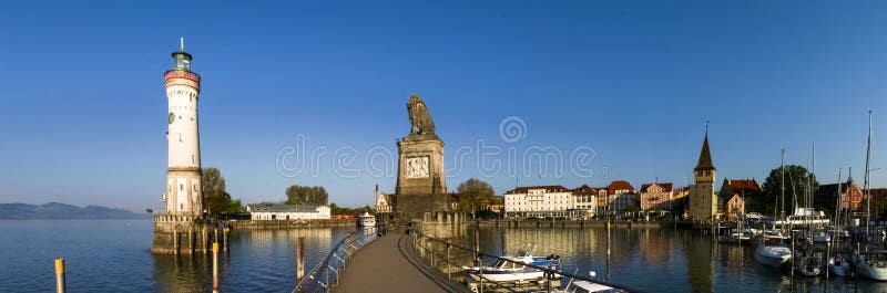 Panorama of the Small Town in the Morning Light Stock Image - Image of ...