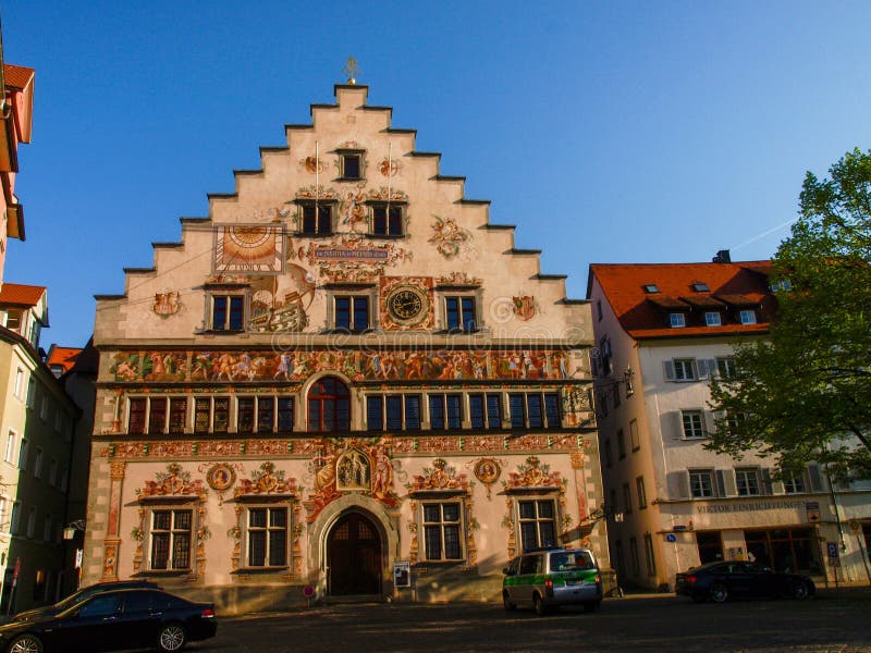Panorama of the Small Town in the Morning Light Stock Image - Image of ...