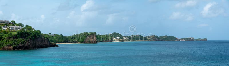 Tropical Oceanside Cliffs stock image. Image of foliage - 223120395