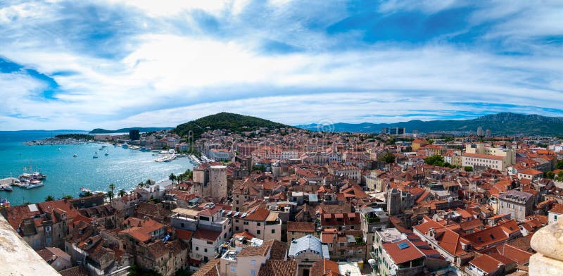 Panorama of Split, Croatia stock photo. Image of dioclecian - 75193862