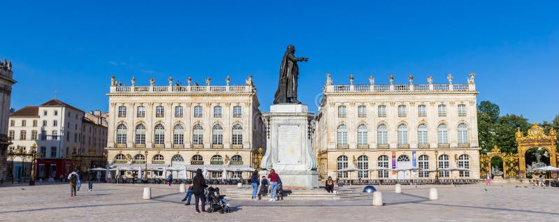 Panorama of the Stanislas Statue on the Central Square in Nancy ...