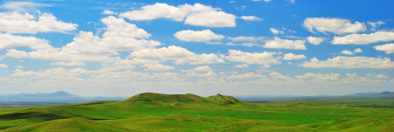 Beautiful Panoramic Scene of Golden Sunrise Kansas Tallgrass Prairie ...