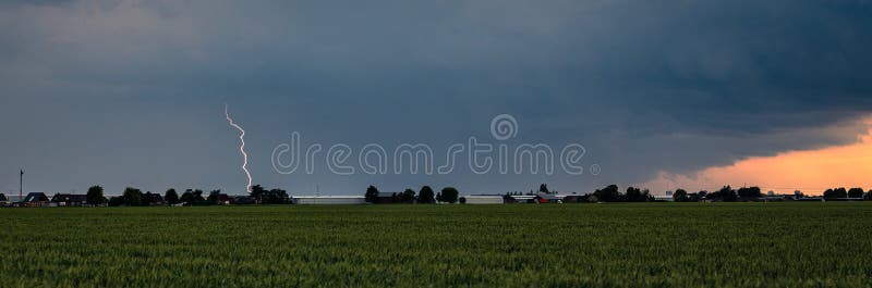 Storm Cloud with Daytime Lightning Stock Photo - Image of panoramic ...