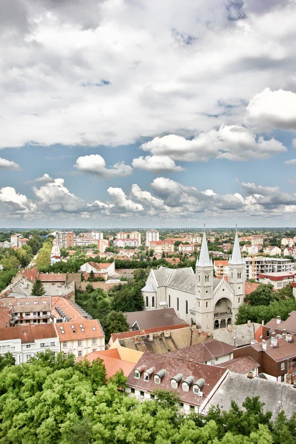 Panorama of Subotica stock image. Image of detail, architecture - 52015063