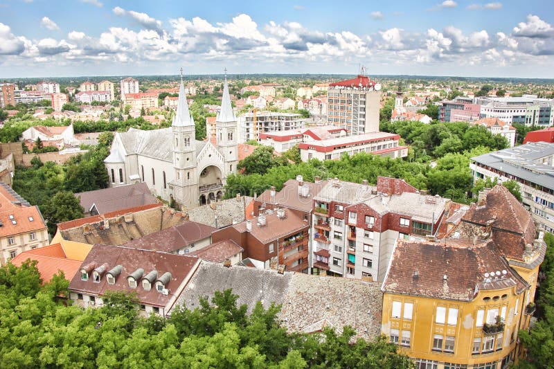 Panorama of Subotica stock image. Image of build, ornate - 52016811