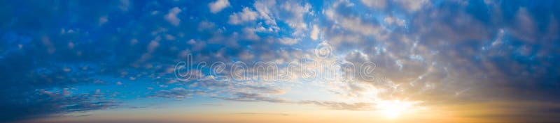 Panorama Sunrise Sky and Cloud at Morning Background Image . Panorama ...