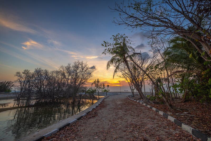 Panorama Sunset of Batam Bintan Wonderful Indonesia Stock Photo - Image ...