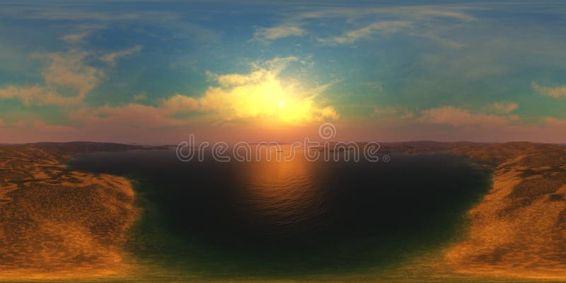 Panorama Sunset. Environment Map. HDRI Stock Illustration ...