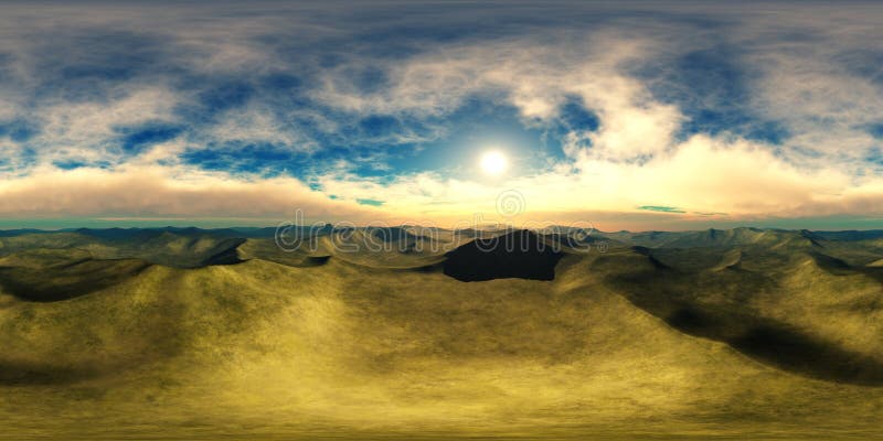 Panorama Sunset. Environment Map. HDRI Stock Illustration ...