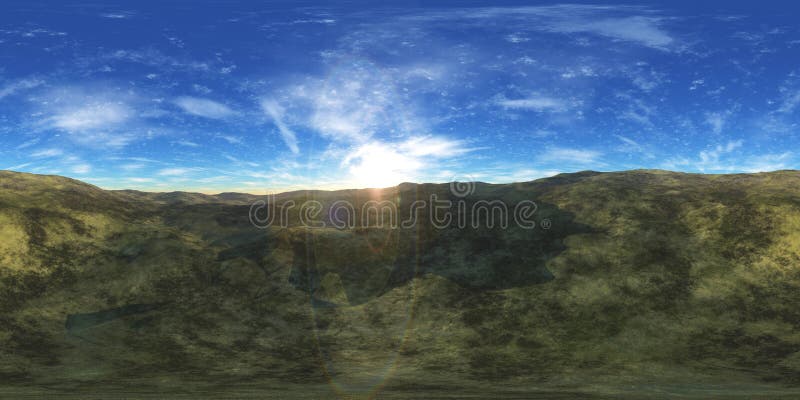 Panorama Sunset. Environment Map Stock Illustration - Illustration of ...