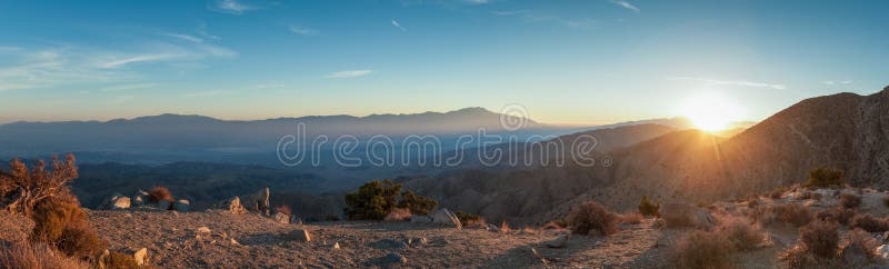 Panorama of Sunset at Keys View Stock Photo - Image of sunset, southern ...
