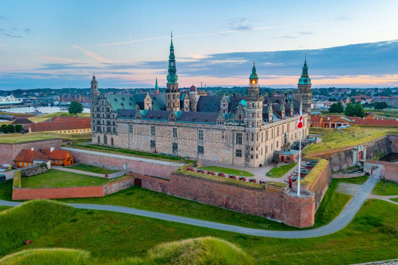 Panorama Sunset View of the Kronborg Castle at Helsingor, Denmar Editorial Stock Photo - Image ...