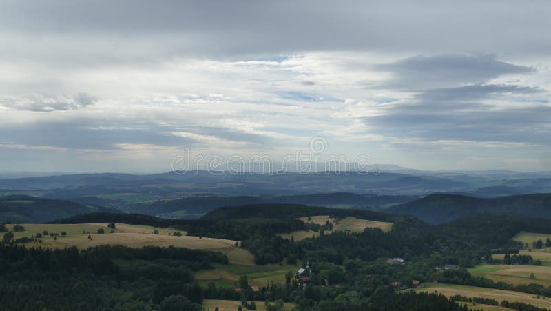 Panorama on the Table Mountains and in the Far Range of the Karkonosze ...