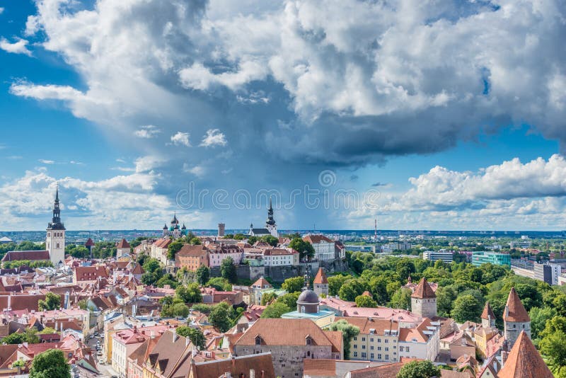 Panorama of Tallinn stock image. Image of sight, summer - 69313431