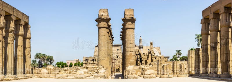 Panorama temple Luxor stock photo. Image of culture, archeology - 58693108