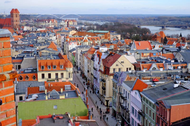 Panorama of Torun stock photo. Image of summer, tourism - 69085188