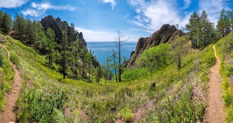 Panorama Trail on the Cliff Skriper Stock Photo - Image of nature ...