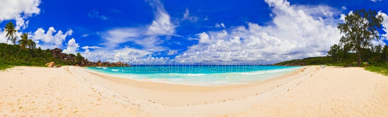 Panorama of tropical beach stock image. Image of beauty - 19867453