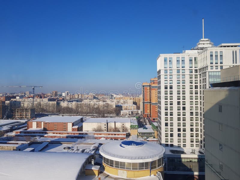 Panorama of the City of Tyumen in the Snow Stock Photo - Image of ...