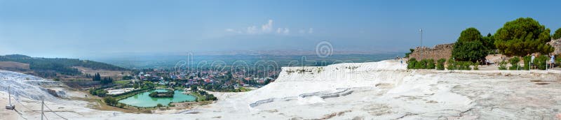 Panorama of the Unique Pamukkale Natural Complex Stock Image - Image of ...