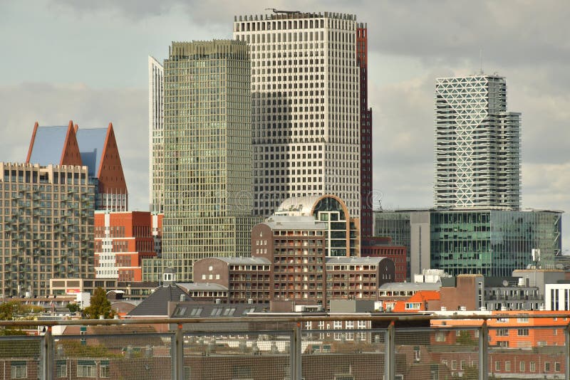 Panorama Van De Moderne Stad Van Den Haag Stock Afbeelding - Image of ...