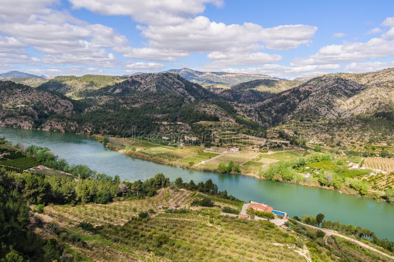 Panorama Van De Ebro Rivier, Spanje Stock Afbeelding - Image of ...