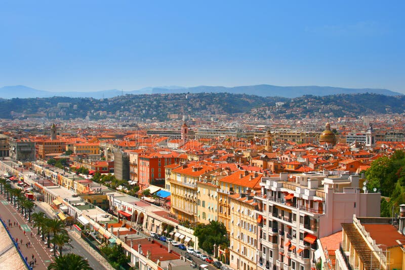 Panorama Van Franse Riviera in Stad Van Nice Stock Foto - Image of ...