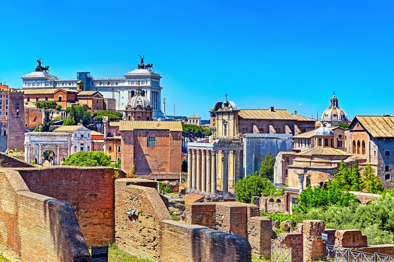 Panorama Van Oude Stad In Rome Stock Foto - Afbeelding bestaande uit ...