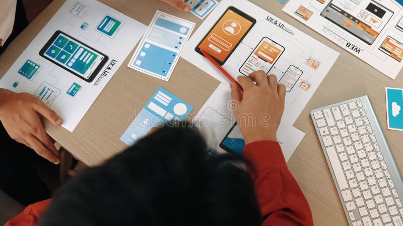 Panorama Video of Startup Company Employee Plann on User Interface ...