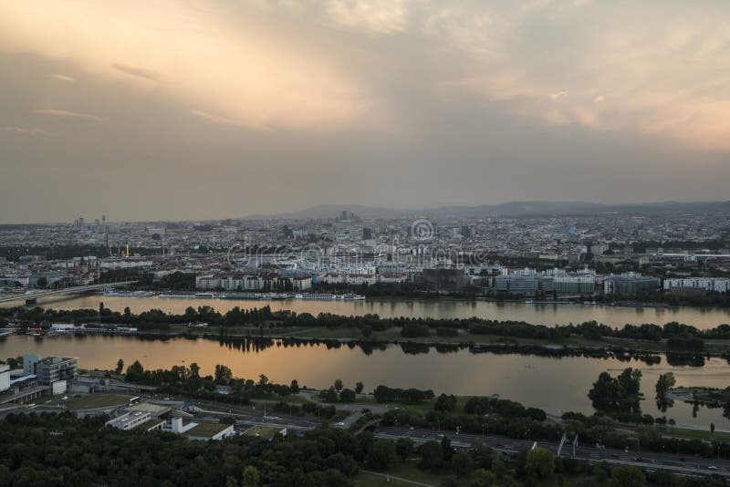 Panorama of Vienna at Sunset Editorial Photo - Image of historic, high ...