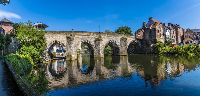 A Panorama View Across the Elvet Bridge in Durham, UK Stock Photo ...