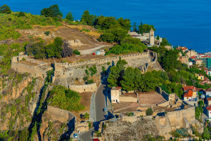 Panorama View of Akronafplia S Castle in Nafplio, Greece Stock Image ...