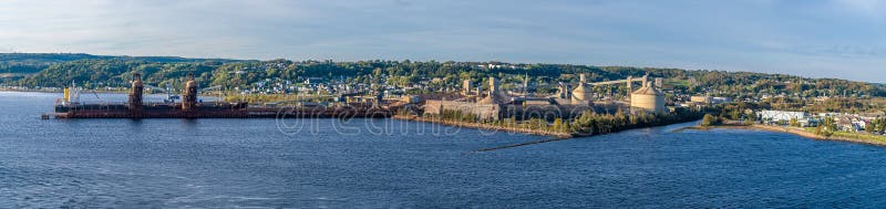 A Panorama View Along the Shore in the Bay at Saguenay, Quebec in ...