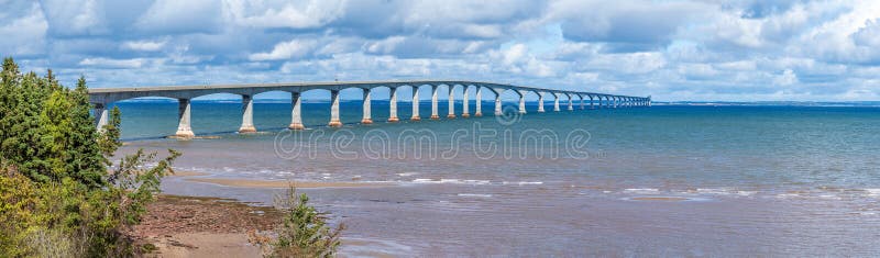 A Panorama View Along the Side of the Confederation Bridge, Prince ...
