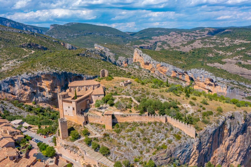 Panorama View of Alquezar Village in Spain Stock Image - Image of ...