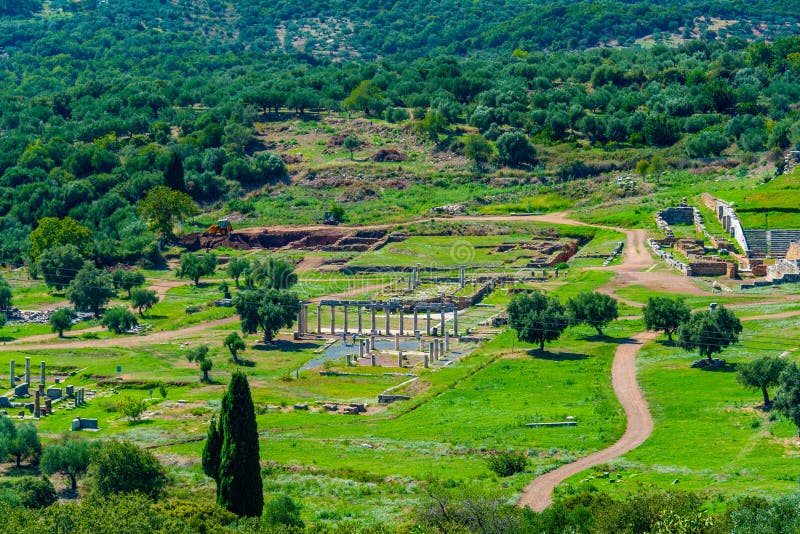 Panorama View of Archaeological Site of Ancient Messini in Greec Stock ...