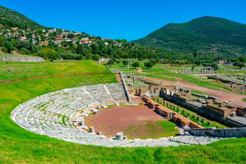 Panorama View of Archaeological Site of Ancient Messini in Greec Stock ...