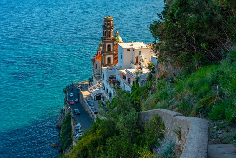 Panorama View of Atrani Town in Italy Stock Image - Image of hill ...